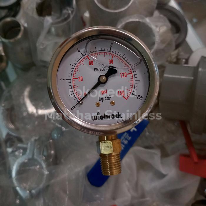 Jual Pressure Gauge Manometer Stainless 2 1/2 " inchi 10 Bar 150 Psi ...