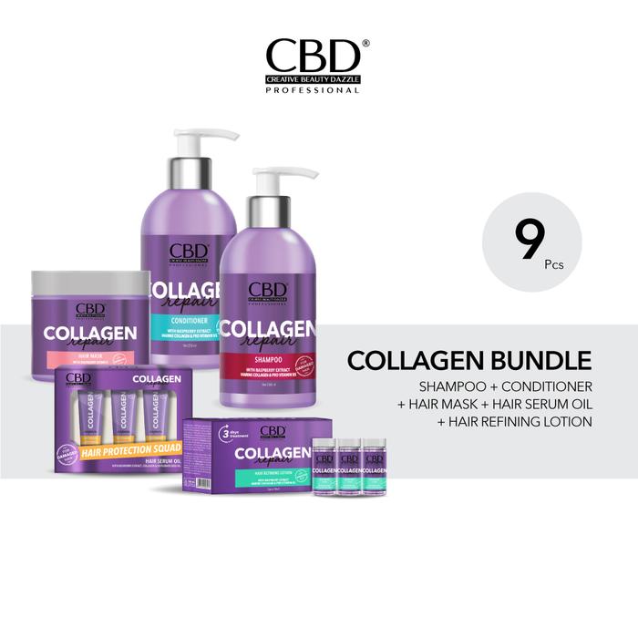 Promo CBD Collagen Bundle [Shampoo + Conditioner + Mask + Refining ...