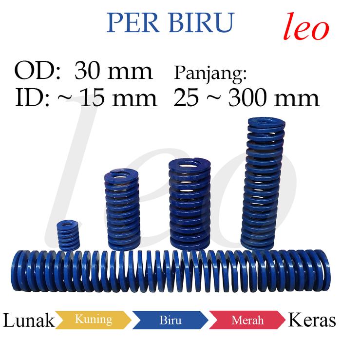 Jual Per Biru OD 30mm ID 15mm Panjang 25-300mm Blue Mould Spring 30 mm ...