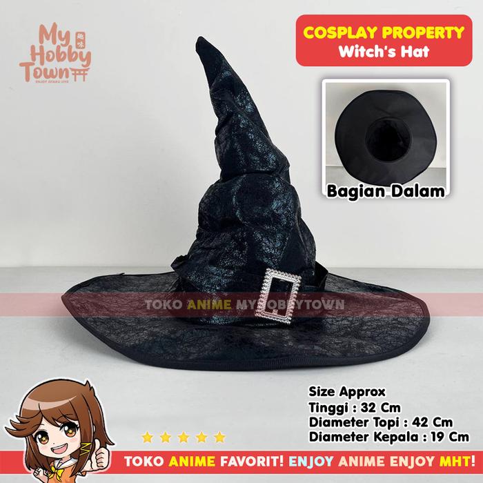 Jual Topi Cosplay Penyihir Witch Wizard Hat Lancip Halloween Sihir ...