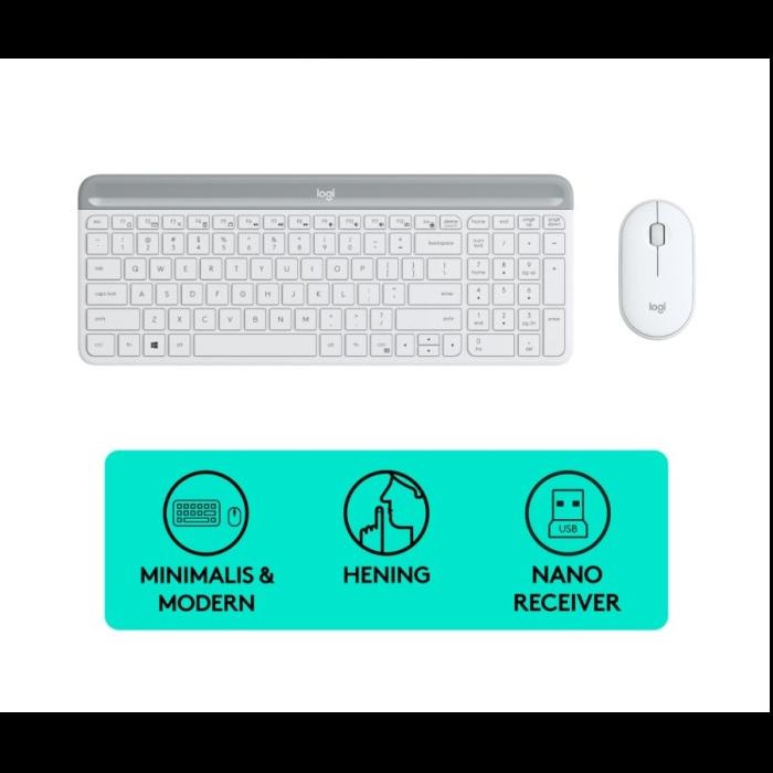 Promo Logitech MK470 Combo Keyboard dan Mouse Wireless Slim - Off White ...