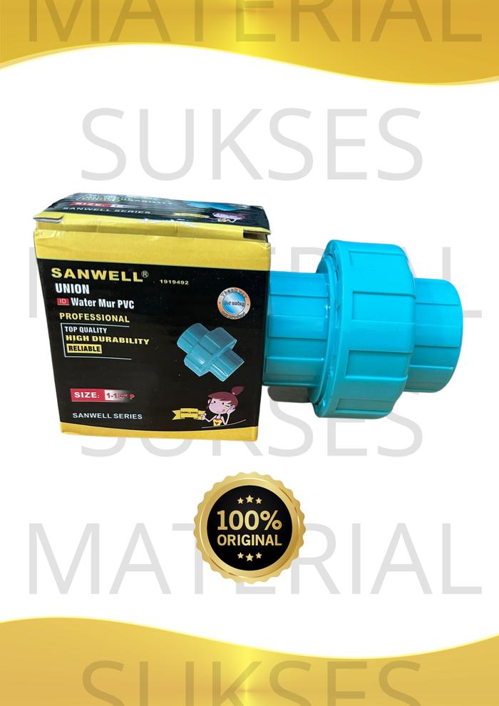Jual WATERMUR PVC SANWELL 1 1/4" INCH / WATER MUR POMPA UNION FITTING ...