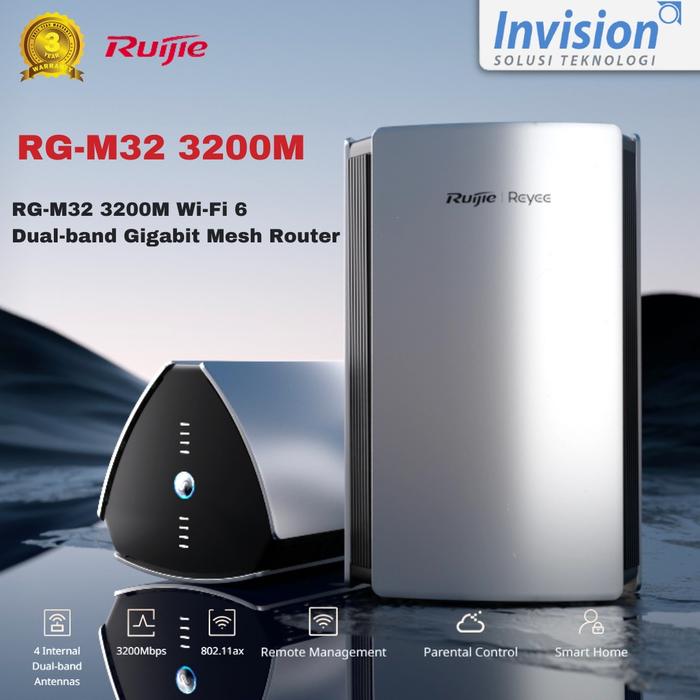 Jual Ruijie Reyee RG-M32 3200M Wifi 6 Dualband Gigabit Mesh Router ...
