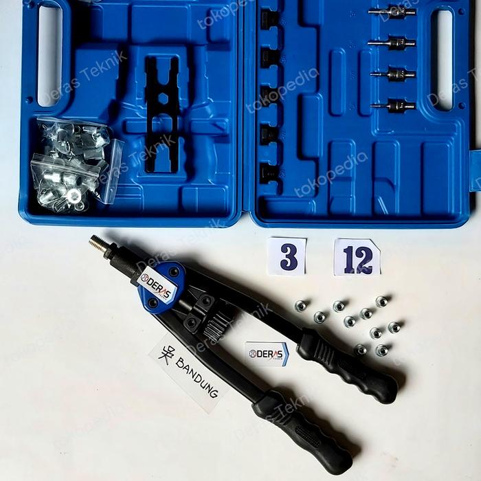 Jual TANG NUT RIVETER M3-M12 MUR RIVET KIT NUTSERT HAND GUN NUTTER with ...