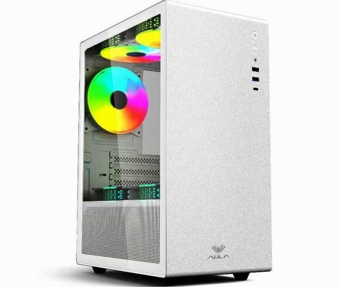 Jual Pc case aula micro atx glass 3 fan spider mz01 mz-01 Casing ...