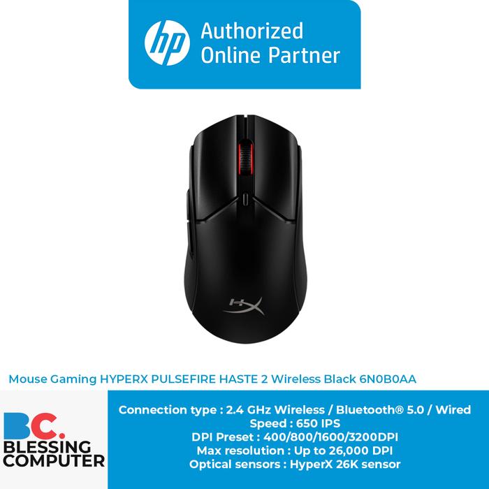 Jual Mouse Gaming HYPERX PULSEFIRE HASTE 2 Wireless Black 6N0B0AA - Kota Denpasar - HP ...