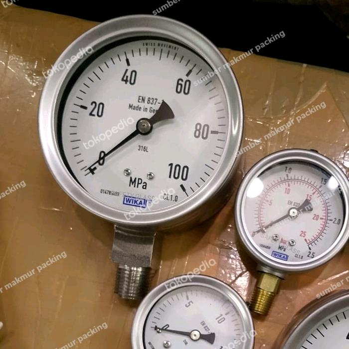 Jual pressure gauge wika 100 Mpa size 4 inch drat 1/2 stainless steel - Jakarta Barat - sumber ...