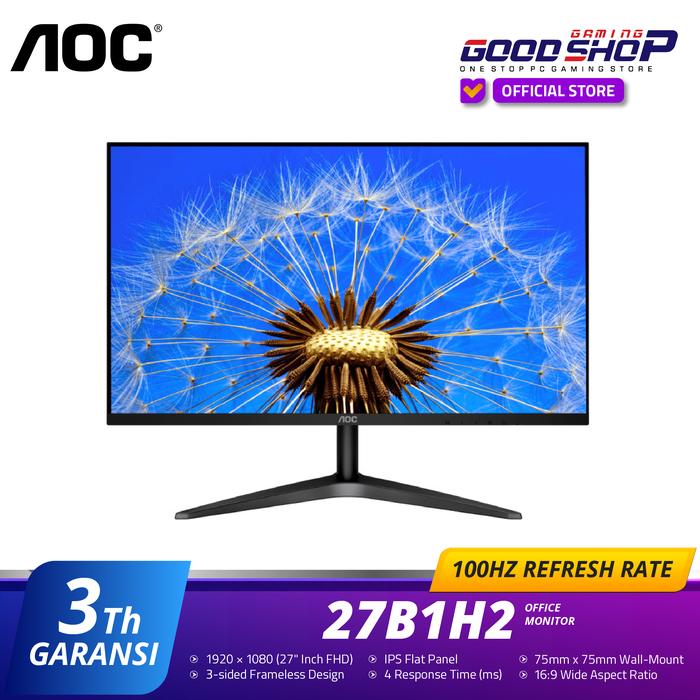 Promo Monitor LED AOC 27B1H2 27" IPS 1080p FHD 100Hz HDMI VGA Slim Eye ...