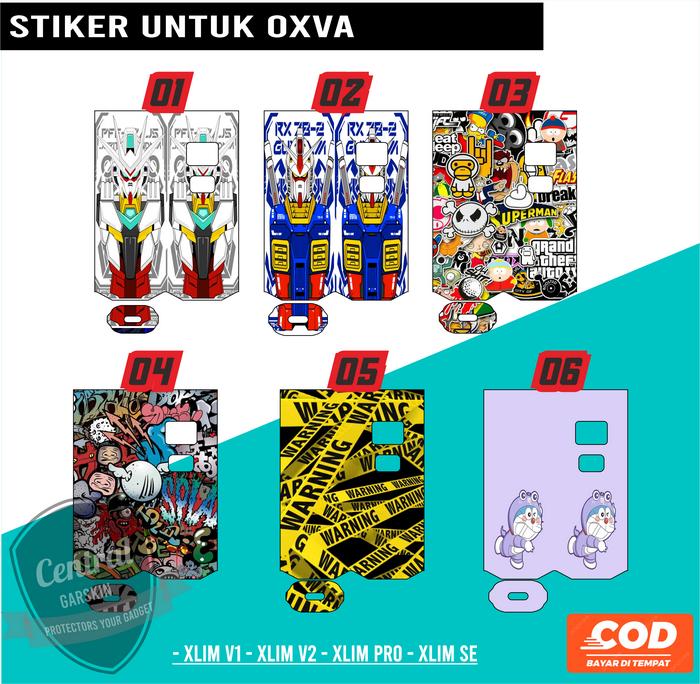 Promo Sticker Garskin Skin OXVA XLIM 1 2 SE Pro SQ gundam - 01, xlim ...