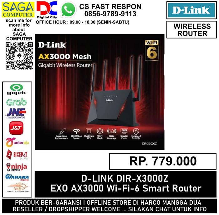 Jual D-LINK DIR-X3000Z EXO AX3000 Wi-Fi-6 Smart Router - Jakarta Pusat - DIGITALCITY | Tokopedia