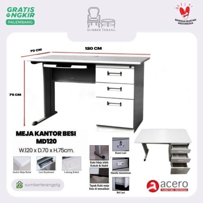 Jual MEJA KANTOR BESI ACERO MD 120 MEJA KERJA MEJA TULIS PLAT MEJA ...