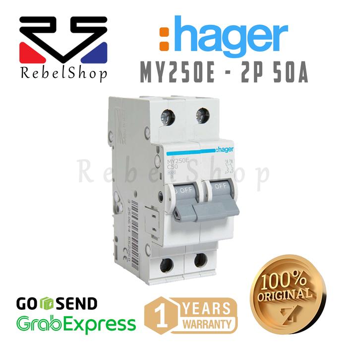 Jual Hager MCB 2P 50A MY250E 4.5kA 2 Phase 50 Ampere SNI - Double Pole - Jakarta Barat ...