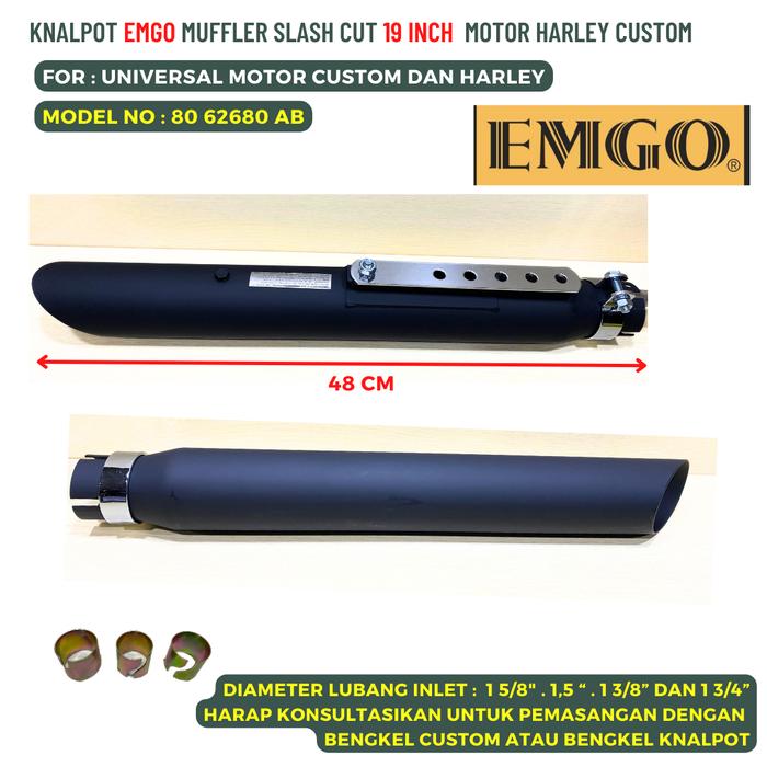 Jual KNALPOT EMGO SLASH CUT 80 62680 AB MOTOR CUSTOM 100 cc sd 400 cc - Kota Bekasi - Budung ...