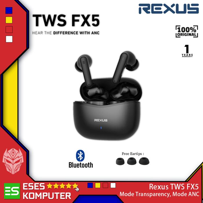 Jual Earphone TWS Rexus FX5 FX-5 Wireless Bluetooth with ANC - Kota ...