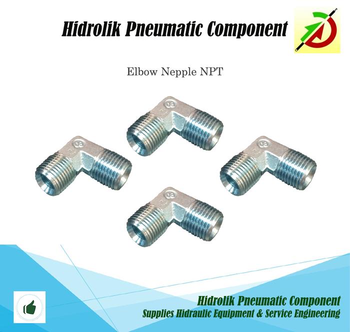 Jual elbow neple drat 1 1/4" npt male to male / nepple hidrolik / elbow ...