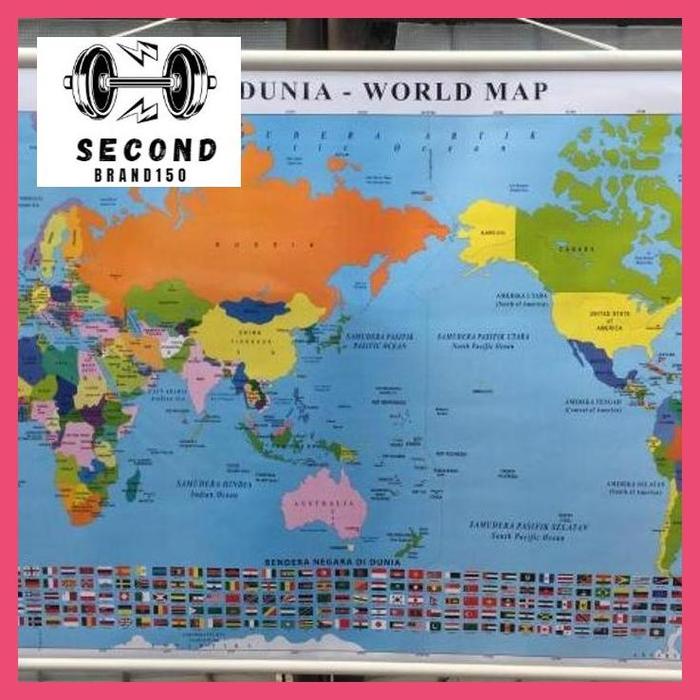 Jual Ready || Peta Dunia World Map Peta Dinding - Jakarta Pusat ...