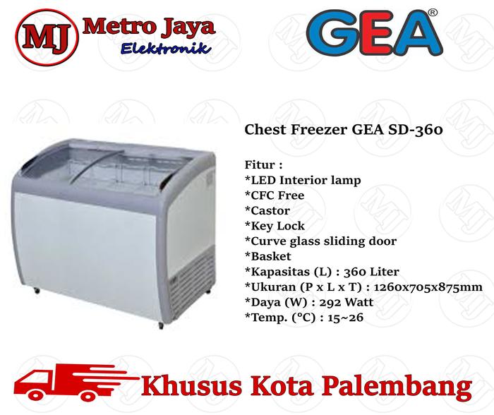 Jual GEA SD-360 SLIDING Curved GLASS FREEZER 360 Liter SD 360 Freezer Kaca - Kota Palembang ...
