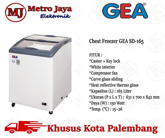 Jual GEA SD-165 SLIDING Curved GLASS FREEZER 165 Liter SD 165 Freezer ...