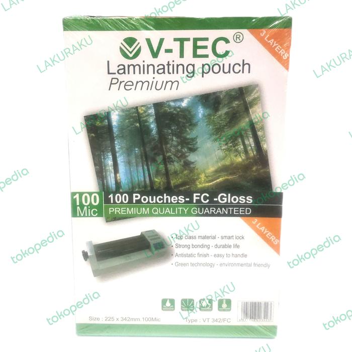 Jual PLASTIK LAMINATING FILM V-TEC F4 FC F/C VT 342/FC PER 1 PAK ISI ...