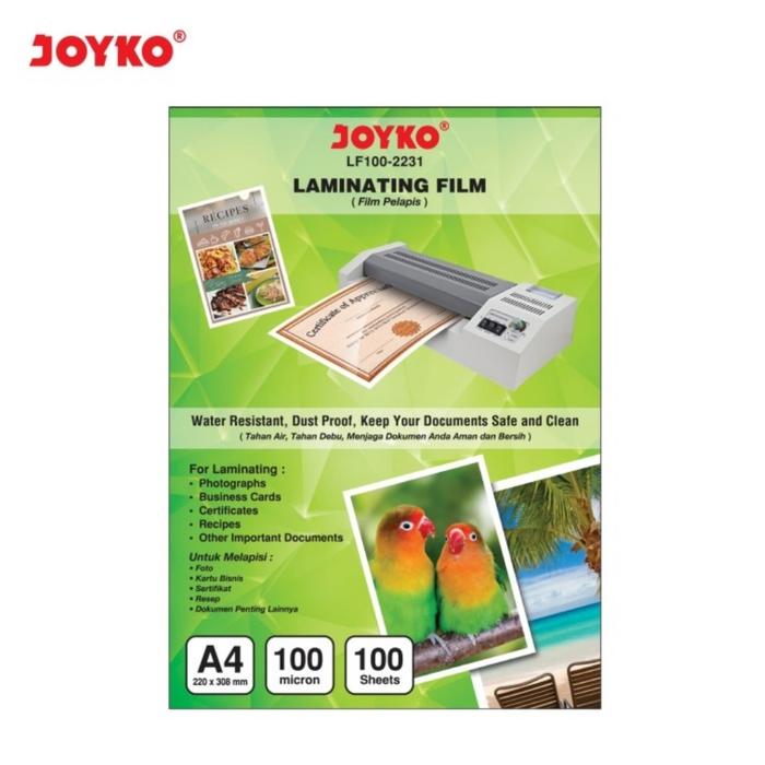 Jual PLASTIK LAMINATING FILM JOYKO A4 100 MIC LF100-2231 PER 1 PAK ISI 100 - Jakarta Selatan ...