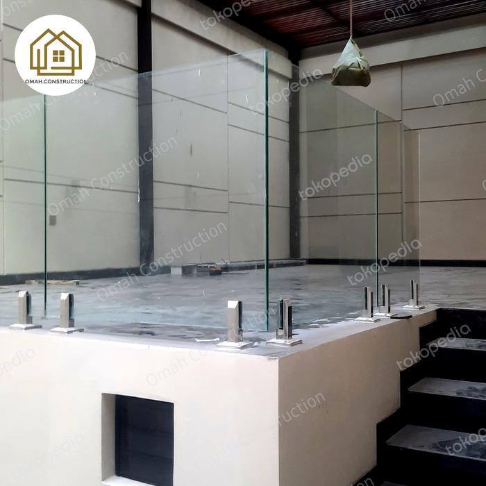 Jual Railing Tangga Balkon Spigot Kaca Tempered 10 mm Minimalis ...