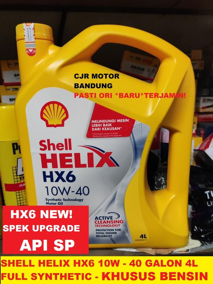 Jual Oli Shell Helix HX6 10w 40 4L oli mobil bensin diesel JAMIN ORI ...