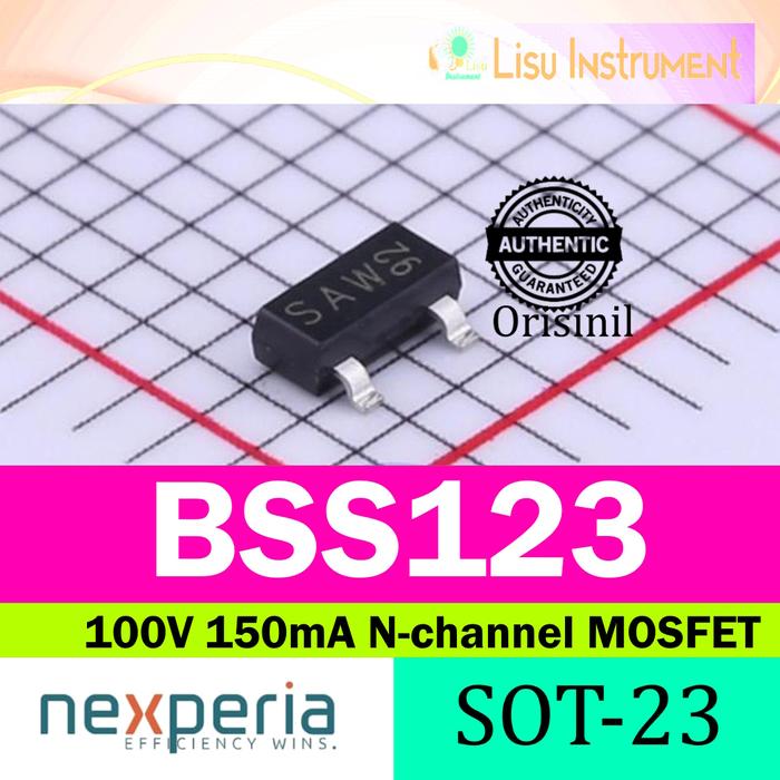 Jual BSS123 100V 150mA N-channel MOSFET SA SAW SOT-23 Nexperia Original ...