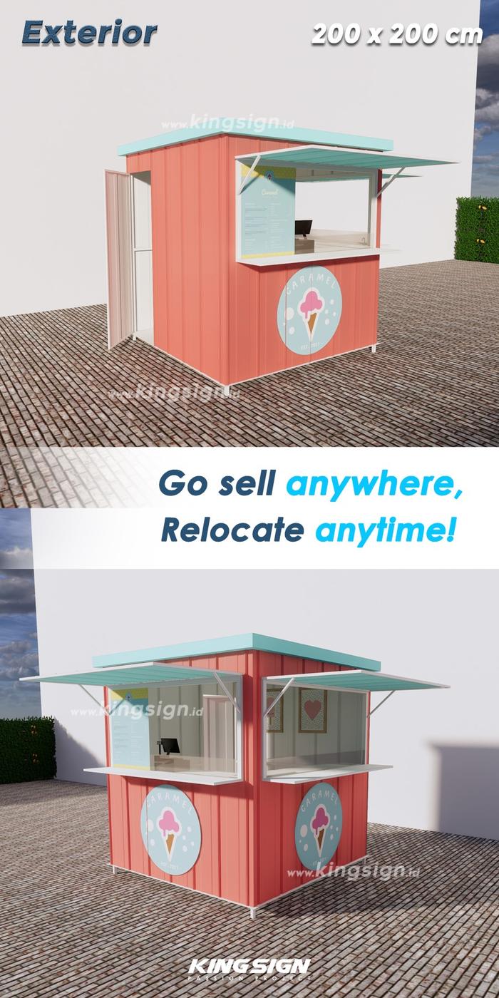 Jual Booth Container - Kontainer Jualan Gerobak Kios Stand Semi Box ...