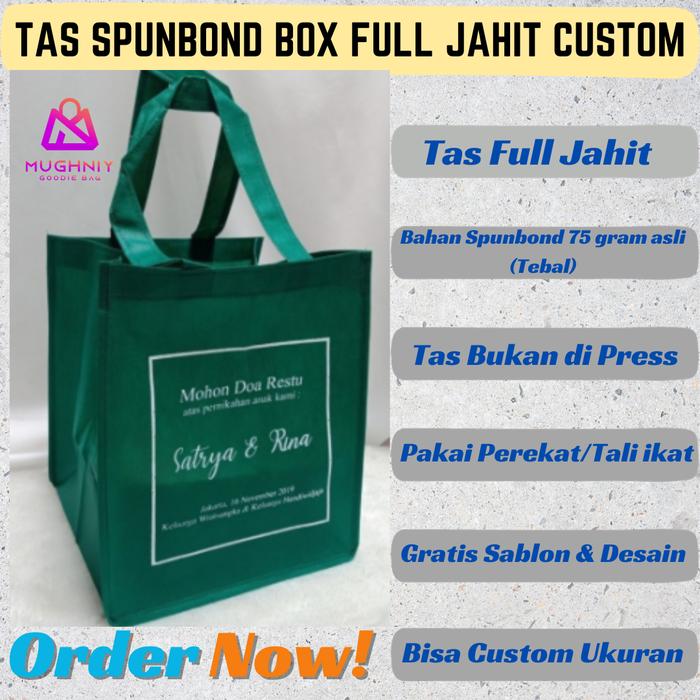 Jual Tas take away/tas spunbond kotak/tas box include sablon - Jakarta ...