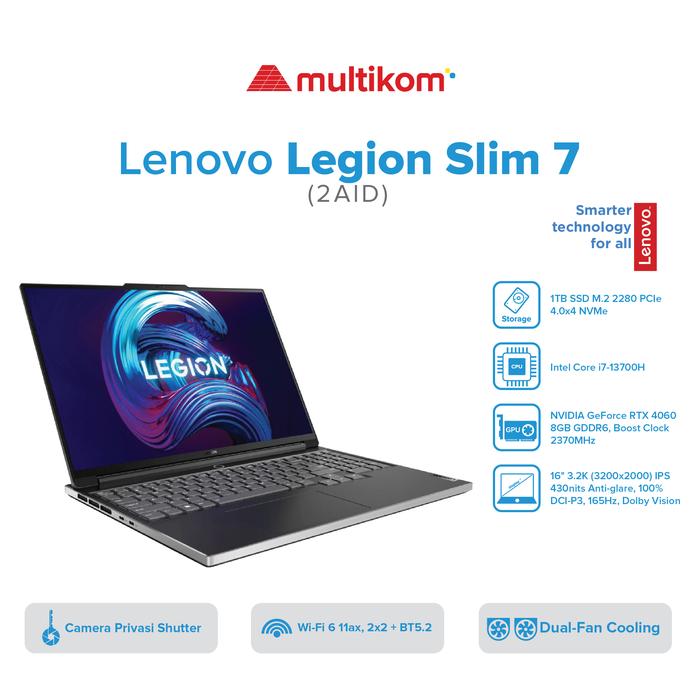 Promo Lenovo Legion Slim 7 2AID i7-13700H 16GB 1TB RTX4060 8GB 3.2K ...
