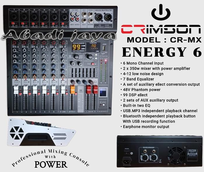 Jual power mixer crimson cr mx energy 6 700watt 6 channel original - Jakarta Barat ...