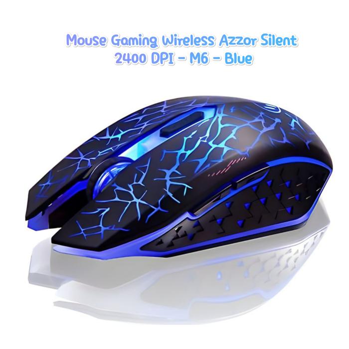 Jual AZZOR Wireless Gaming Mouse Silent 2400 DPI RGB M6 Blue - Kota Bandung - Mitra Gadget ...