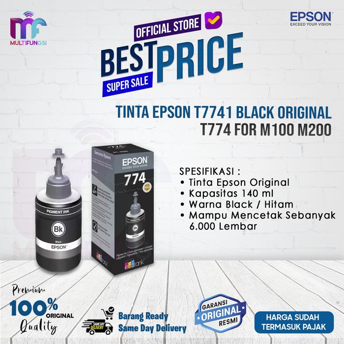 Jual Tinta Epson 774 Black Original - T774 For M100 M200 - Jakarta ...