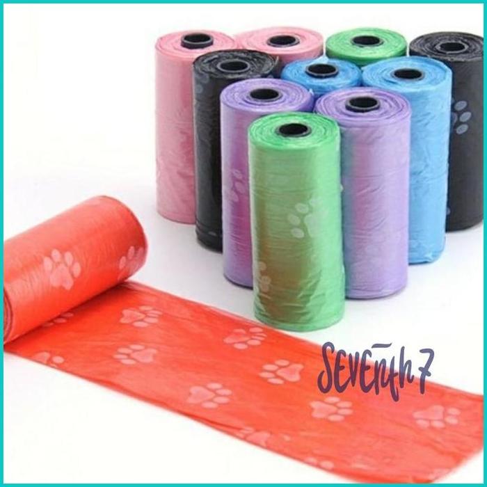Jual isi 15 poop bag polos kantong sampah popok kantong sampah roll ...