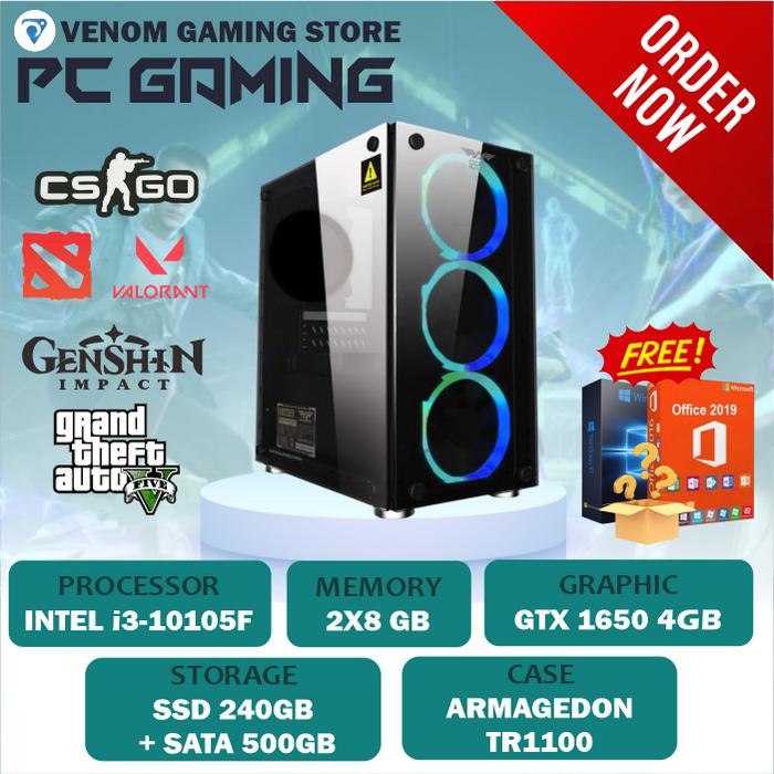 Jual PC Gaming | Intel i3 10105F | GTX 1650 4GB | SSD 240GB | 16GB RAM ...