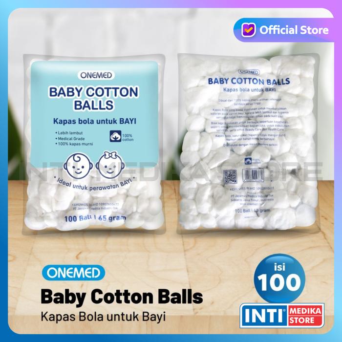 Jual ONEMED - Baby Cotton Balls Isi 100 Ball | Kapas Bola Bulat Bayi ...