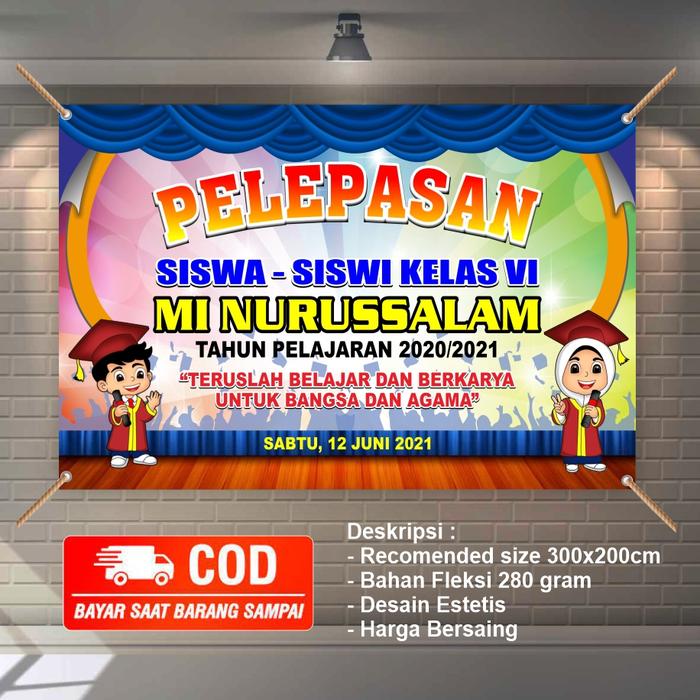 Jual spanduk banner pelepasan perpisahan wisuda siswa tk, sd, smp, smu ...