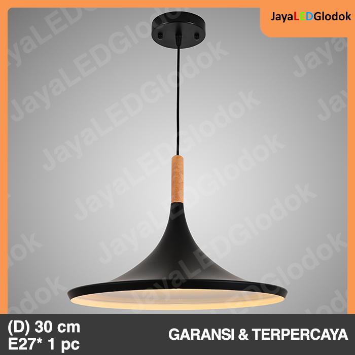 Jual Lampu Gantung Minimalis Industrial Mini Bar Cafe Hitam Kayu Hias 1 ...