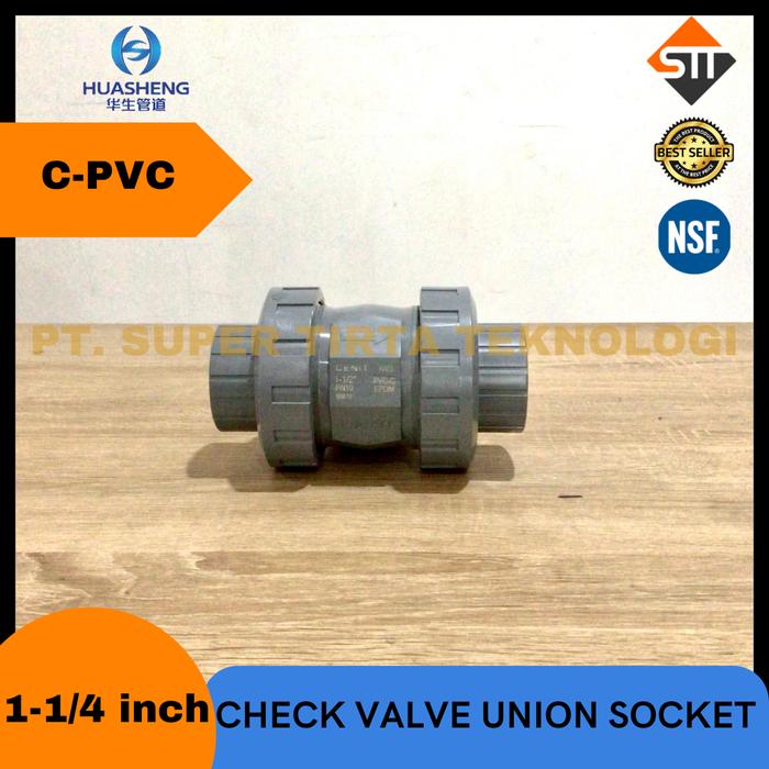 Jual C-PVC Check Valve Union Socket Sch.80 PN10 - 1 Inch - Kab ...