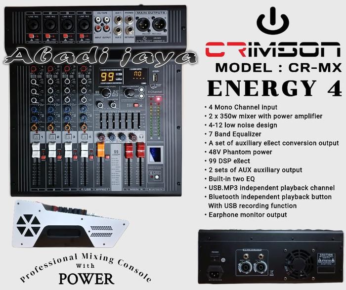 Jual power mixer crimson cr mx energy 4 700watt 4 channel original - Jakarta Barat ...