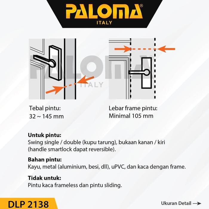 Jual Paloma Dlp 2138 Smart Digital Door Lock Camera Viewer Kunci Pintu ...