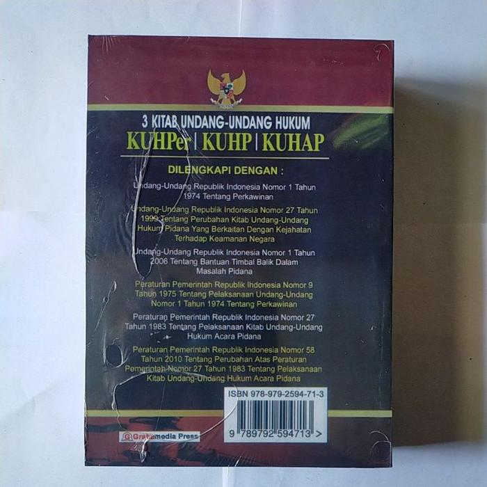 Jual Kitab Undang-undang Hukum 3 : Kuhper - Kuhp - Kuhap Di Seller Noelle - Cengkareng Timur ...