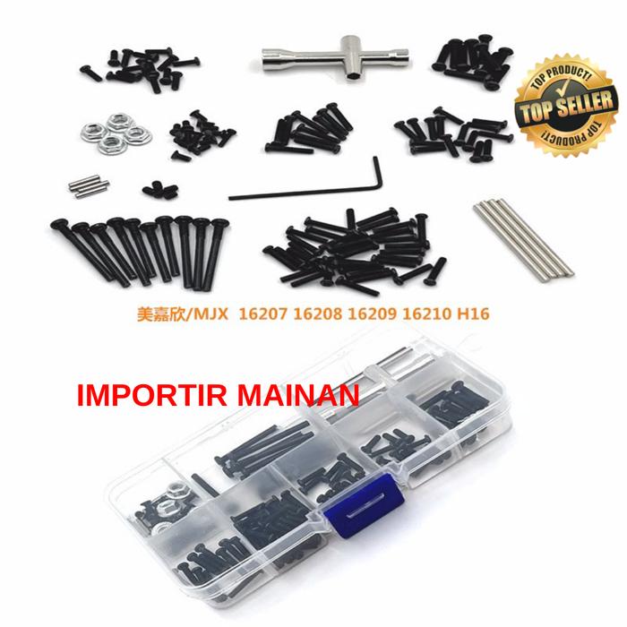 Jual mur baut screw set rc car MJX 16207 16208 16210 H6 mur roda kunci ...
