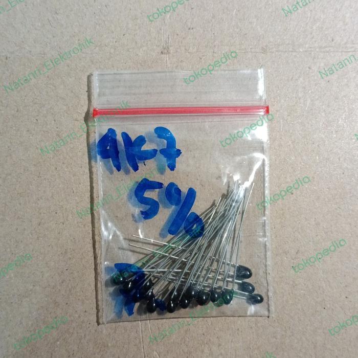 Jual 4097 thermistor sensor suhu ntc model tantalum 4.7k 4,7k 4k7 4.7 4 ...