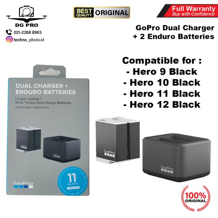 Jual GoPro Enduro Dual Battery Charger Hero 12 - 11 Go Pro Hero 10 ...