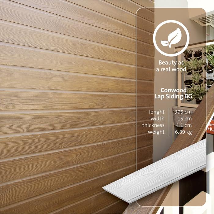 Jual CONWOOD LAP SIDING BG 6" wall Texture Fiber Cement (152 x 3050 x ...