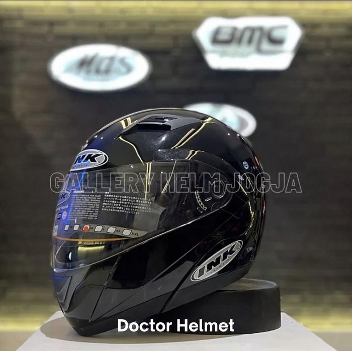 Jual Helm INK Adventure Black Glossy Solid Modular Flip up touring ...