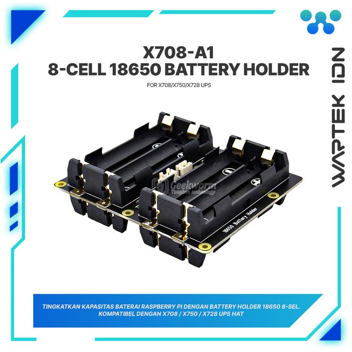 Jual X708-A1 8-cell 18650 Battery Holder For Raspberry Pi X708/X728 UPS ...