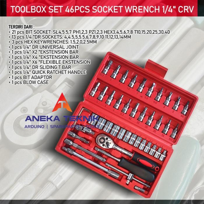 Jual Kunci Tool Box Set Sok / Shock Gagang Ratchet Perkakas Tools Pas ...