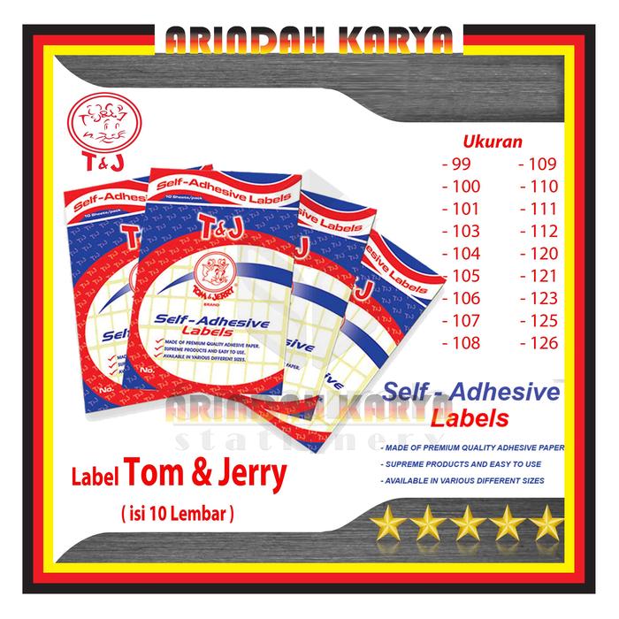 Jual self adhesive label / label sticker tom & jerry (t&j) - Jakarta ...
